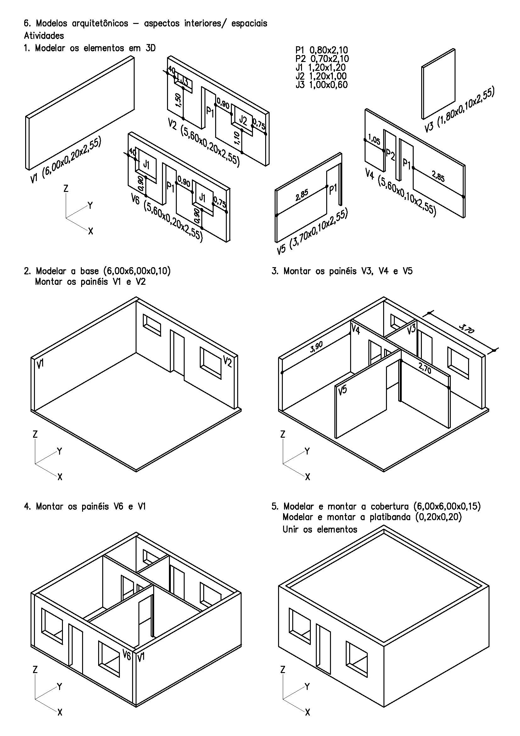 PROVA DE AUTOCAD :: 1º Ano - Arquitetura e Urbanismo - 2012